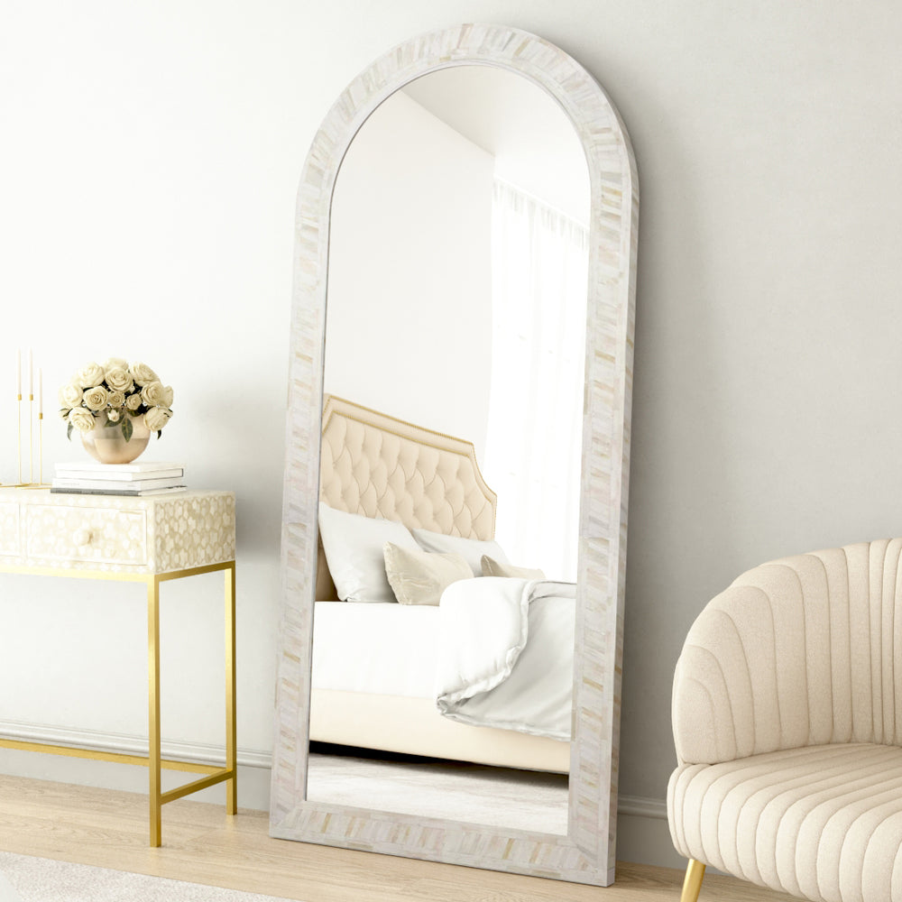 Ameerah Mirror - White Bone Inlay