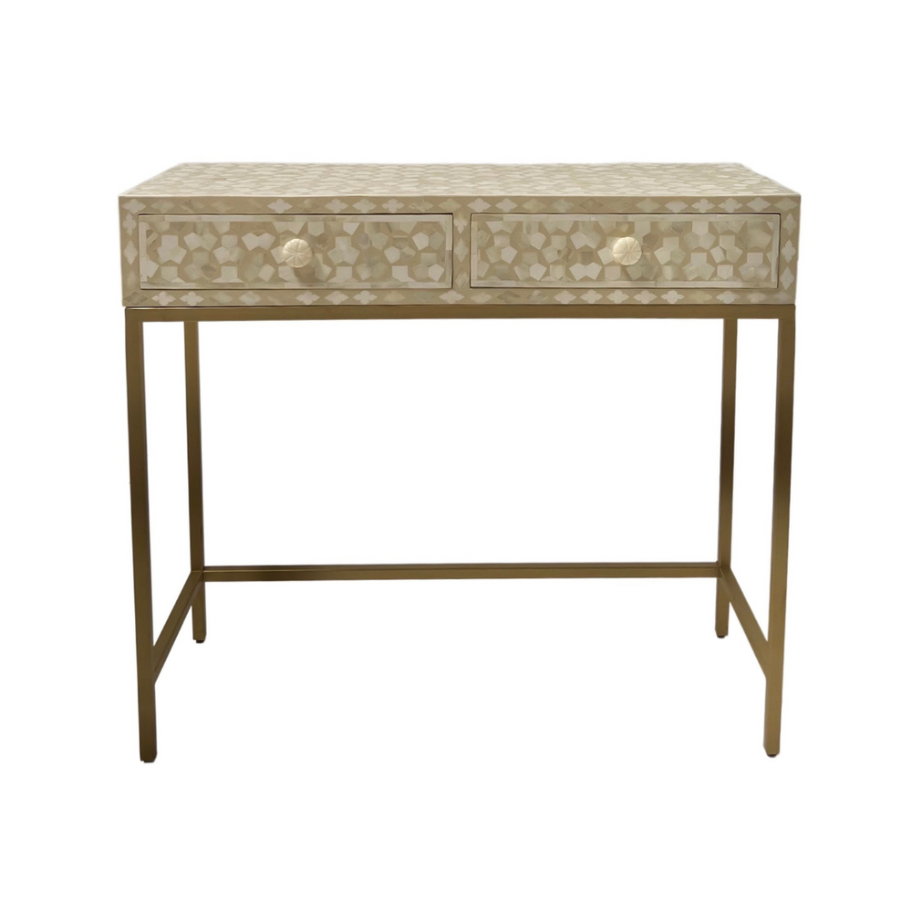 Vaan Mini Dresser Console - Cream Bone Inlay | Tabeer Homes