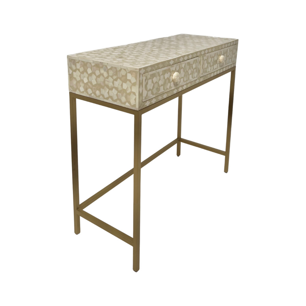 Vaan Mini Dresser Console - Cream Bone Inlay | Tabeer Homes