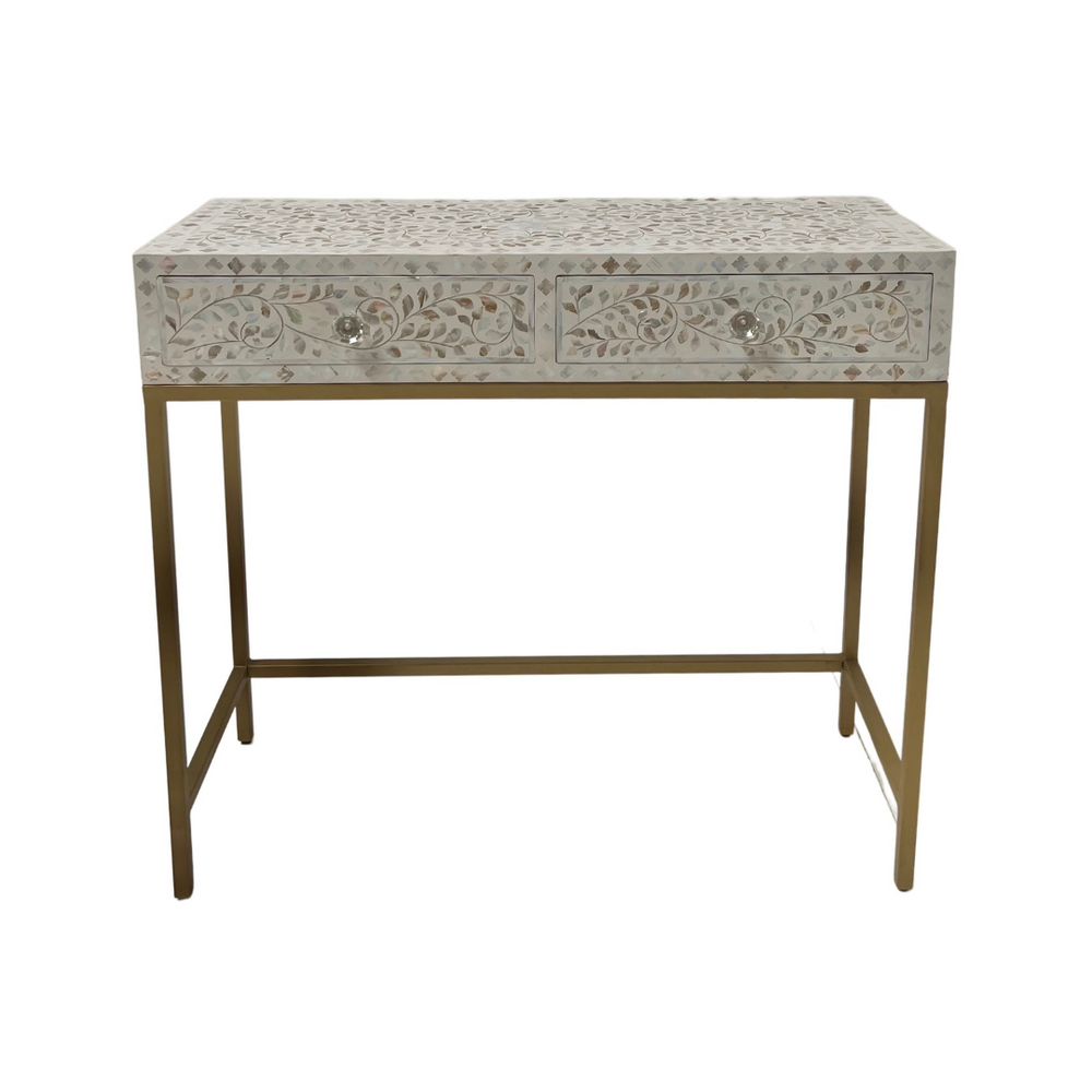 Buy Iris Mini Dresser Console in Abu Dhabi - Elegant Mother of Pearl Inlay